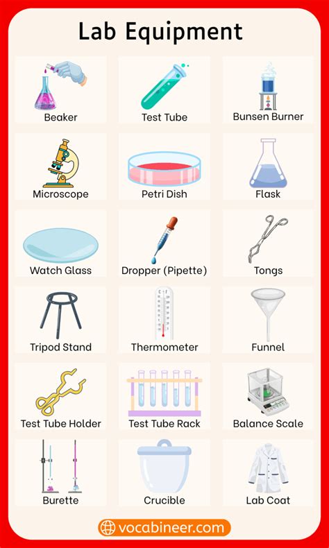 50 Lab Equipment Names In English With Pictures