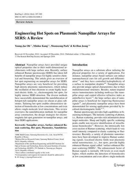 Pdf Engineering Hot Spots On Plasmonic Nanopillar Arrays For Sers A Review