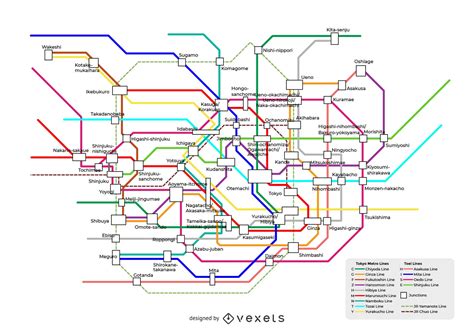 Tokyo Subway Route Map Vector Operations Vector Download