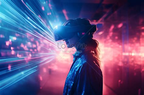 Vr 안경을 쓰고있는 여자