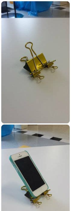 Diy Binder Clip Cell Phone Stand With Room For Usb Cell Phone