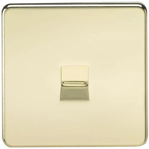 Knightsbridge 1 Gang Master Telephone Socket Polished Brass Screwfix