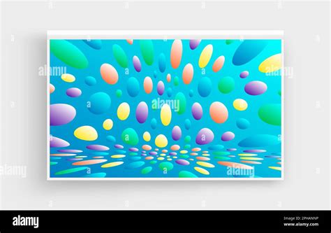 Abstract Background With Color Circles Chaotic Particles In Empty Space Dynamic Vector