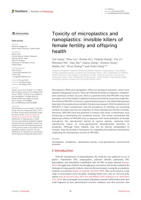Pdf Toxicity Of Microplastics And Nanoplastics Invisible Killers Of