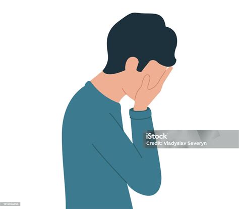 우울증에 젊은 남자의 벡터 그림 화가 난 사람 절망적 인 사람 남자에 대한 스톡 벡터 아트 및 기타 이미지 남자 남자들만 일러스트레이션 Istock