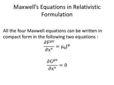 Relativistic Formulation Of Maxwell Equations