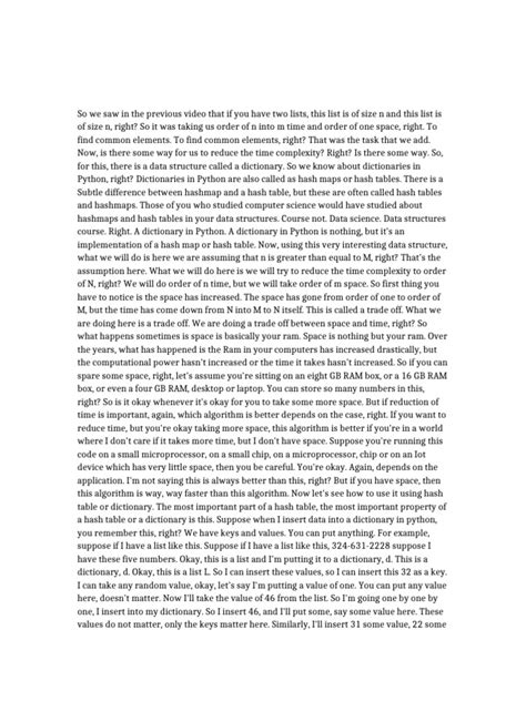 84 Find Elements Common In Two Lists Using A Hashtabledict Mp4 Pdf Computer Programming