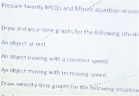 Prepare Twenty Mcqs And Fifteen Assertion Reasoning Questions Draw Dist