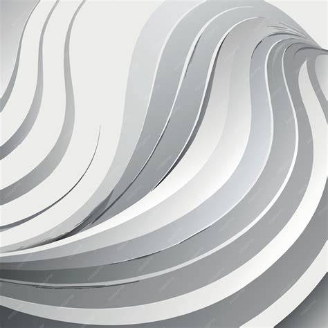 Abstract White Background 3d Concave Wave Texture Smooth Curve Line With Shadow Premium Ai