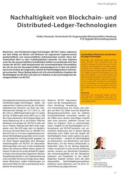 Sustainability Of Blockchain And Distributed Ledger Technologies Industry 40 Science