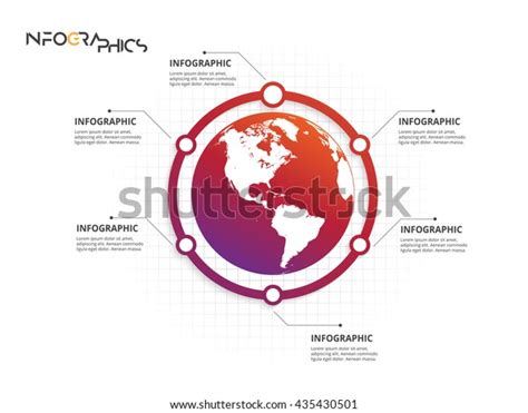 Red Globe Map Infographic Stock Vector Royalty Free Shutterstock