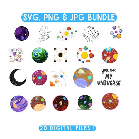 Universe SVG Bundle Universe Files Space Universe Digital Download Universe PNG Universe