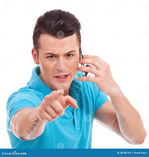 Casual Man Pointing Angrily At Camera Stock Image Image Of Caucasian Call 28782743