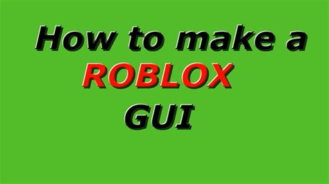 How To Make A ROBLOX GUI YouTube