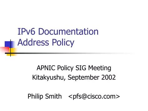 PPT IPv Documentation Address Policy PowerPoint Presentation Free