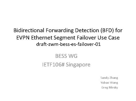 Bidirectional Forwarding Detection Bfd For Evpn Ethernet Segment