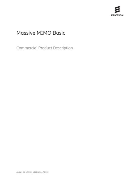 Massive Mimo Basic Pdf Mimo Duplex Telecommunications
