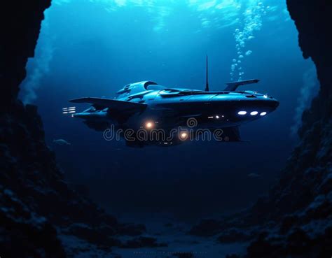 Submarine Deep Dive Exploring The Abyssal Depths Stock Illustration Illustration Of Cave
