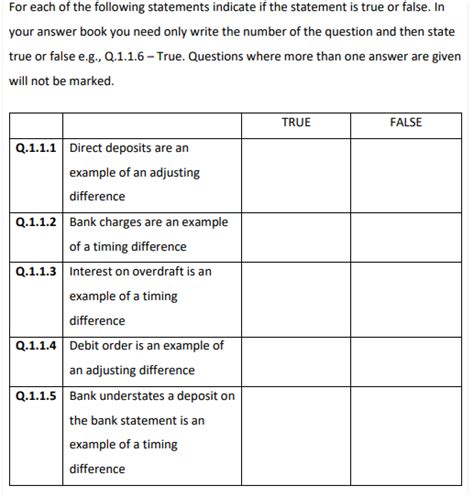 Solved For Each Of The Following Statements Indicate If The Chegg