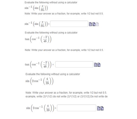 Solved Evaluate The Following Without Using A Calculator Chegg Com