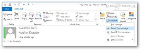 How To Recall Or Unsend A Message In Outlook