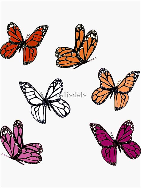 Lesbian Butterflies Sticker For Sale By Calliedale Redbubble