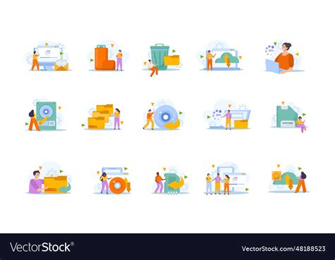 Backup Data Recovery Set Royalty Free Vector Image