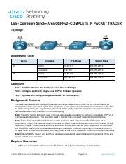 Lab Configure Single Area OSPFv2 In Packet Tracer Course Hero