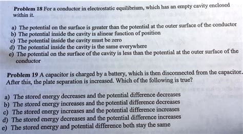 solved problem 18 for conductor in electrostatic equilibrium which has an empty cavity