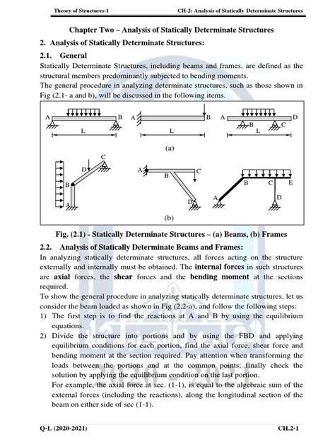 Ch 2 Analysis Of Statically Determinate Structures Pdf Bending Beam Structure