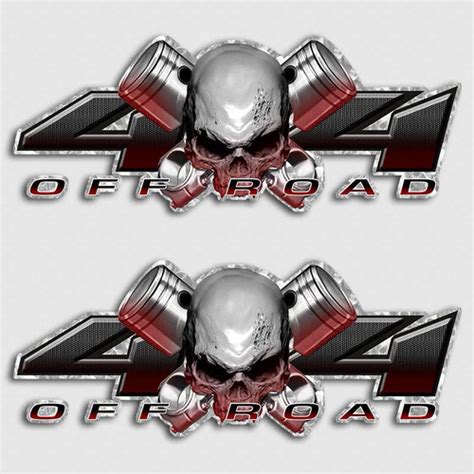 4x4 Skull Truck Decals Ford Chevy Dodge Off Road Sticker
