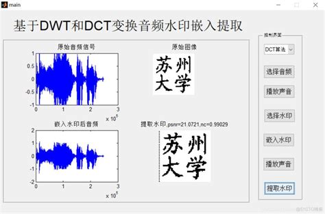 【语音隐写】基于matlab Gui Dctdwt音频数字水印嵌入提取【含matlab源码 836期】wx610cd8661bd33的技术