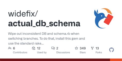 Github Widefixactualdbschema Wipe Out Inconsistent Db And Schemarb When Switching