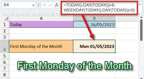 Formula First Monday Of The Month With Excel 📆