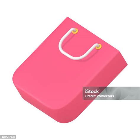 핑크 쇼핑백 3d 아이콘 벡터 일러스트레이션 3차원 형태에 대한 스톡 벡터 아트 및 기타 이미지 3차원 형태 가방 공란 Istock