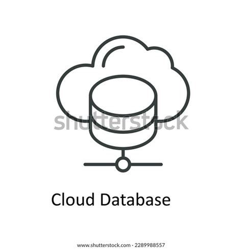 Cloud Database Vector Outline Icons Simple Stock Vector Royalty Free Shutterstock