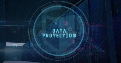 Image Of Data Protection Text And Data Processing Over Computer Servers
