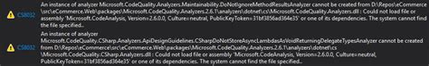 Build Results In Many Cs8032 Warnings · Issue 1825 · Dotnet Roslyn Analyzers · Github