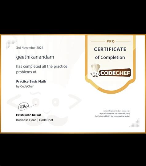 Geethika Manojna Pallavi Nandamuri On Linkedin Codechef Certification Programming