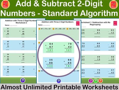 Add And Subtract 2 Digit Numbers With Without Regrouping Teaching Resources