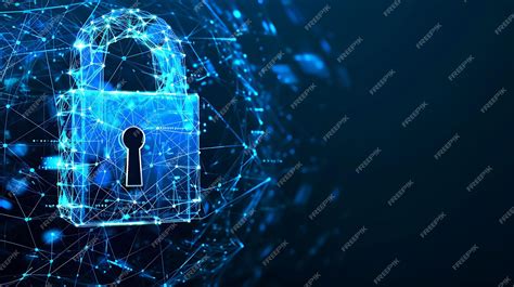 Premium Photo Digital Padlock With Virtual Screen On Dark Background With Copy Space Cyber