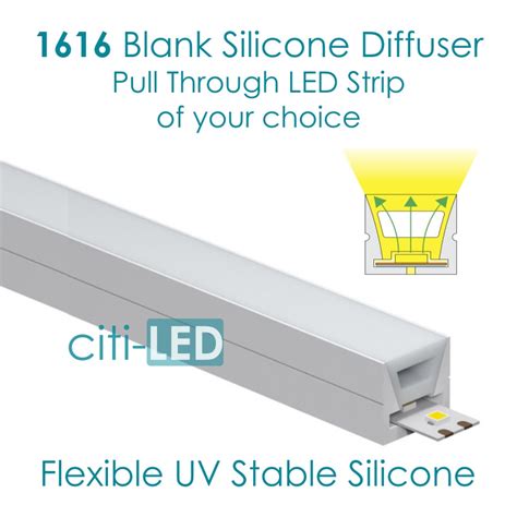 1616 Blank Flexible Silicone Led Strip Diffuser Uv