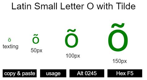 Small Letter O With Tilde Symbol And Codes