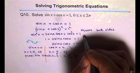 Trig Equation Roots