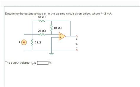 solved determine the output voltage vo in the op amp circuit