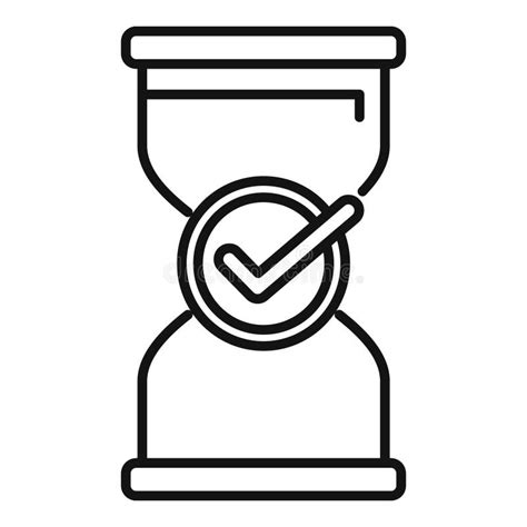 Hourglass Approved Duration Icon Outline Vector Plan Time Event Stock
