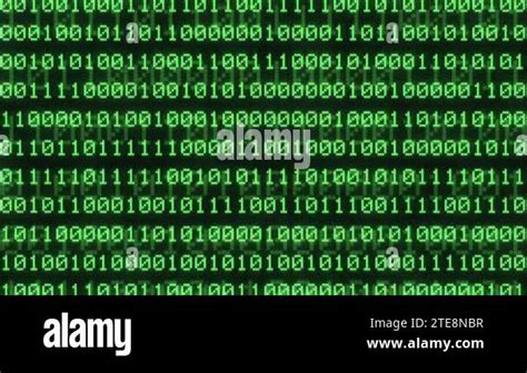 Animated Futuristic Digital Data Code Green Color Screen Binary Code