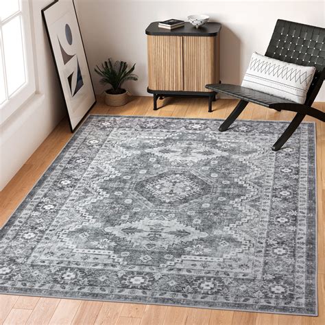 Rugland 6x9 Rug Stain Resistant Washable Rug Anti Slip Backing Rugs