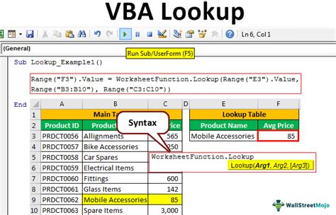 VBA Lookup Function How To Use Lookup Function Examples