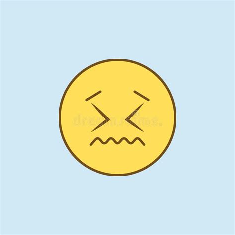 Embarrassed Emoticon Outline Icon Stock Vector Illustration Of